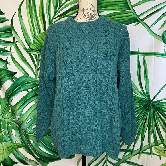 Forenza | Sweaters | Vintage 8s Authentico Forenza M Blue Green Chunky ...